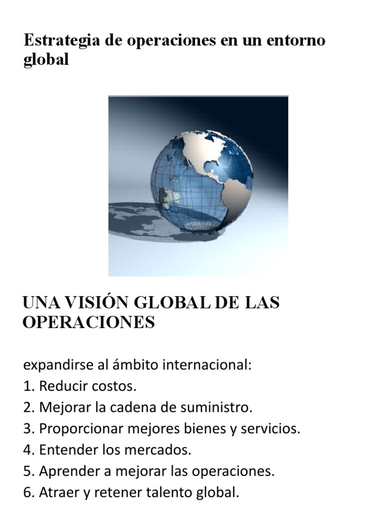 Estrategia de Operaciones en Un Entorno Global | PDF | Economias | Business