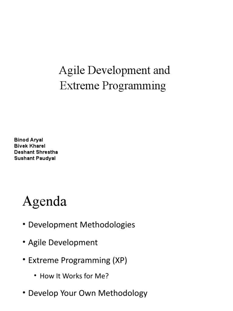 Agile Development and Extreme Programming (XP | PDF | Agile Software ...