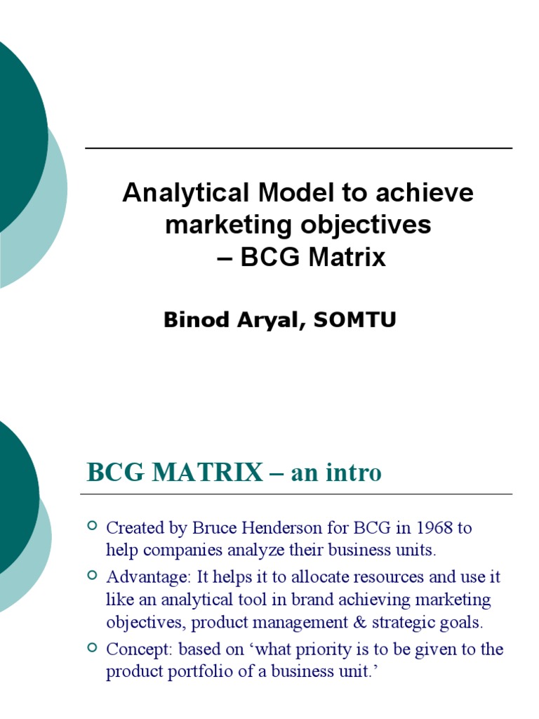 Analytical Model To Achieve Marketing Objectives - BCG Matrix | PDF ...