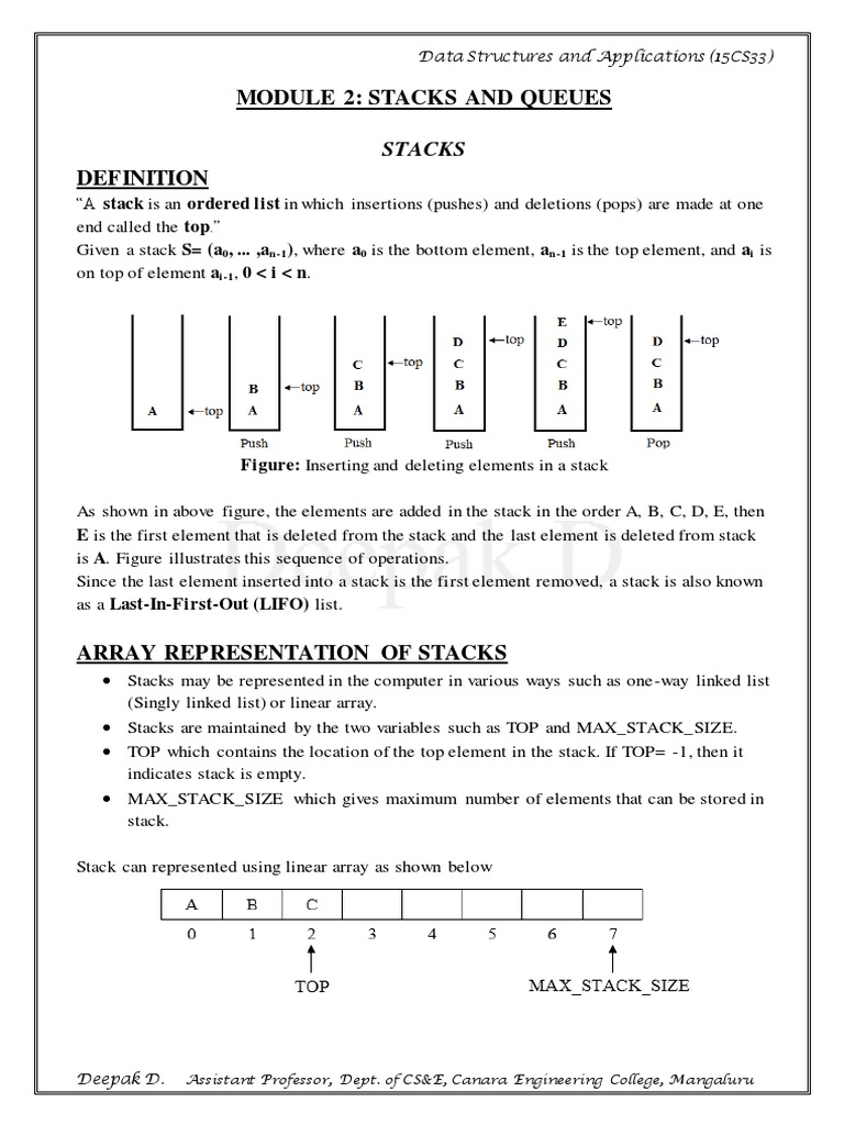 Module 2 Pdf Pdf Queue Abstract Data Type Array Data Structure