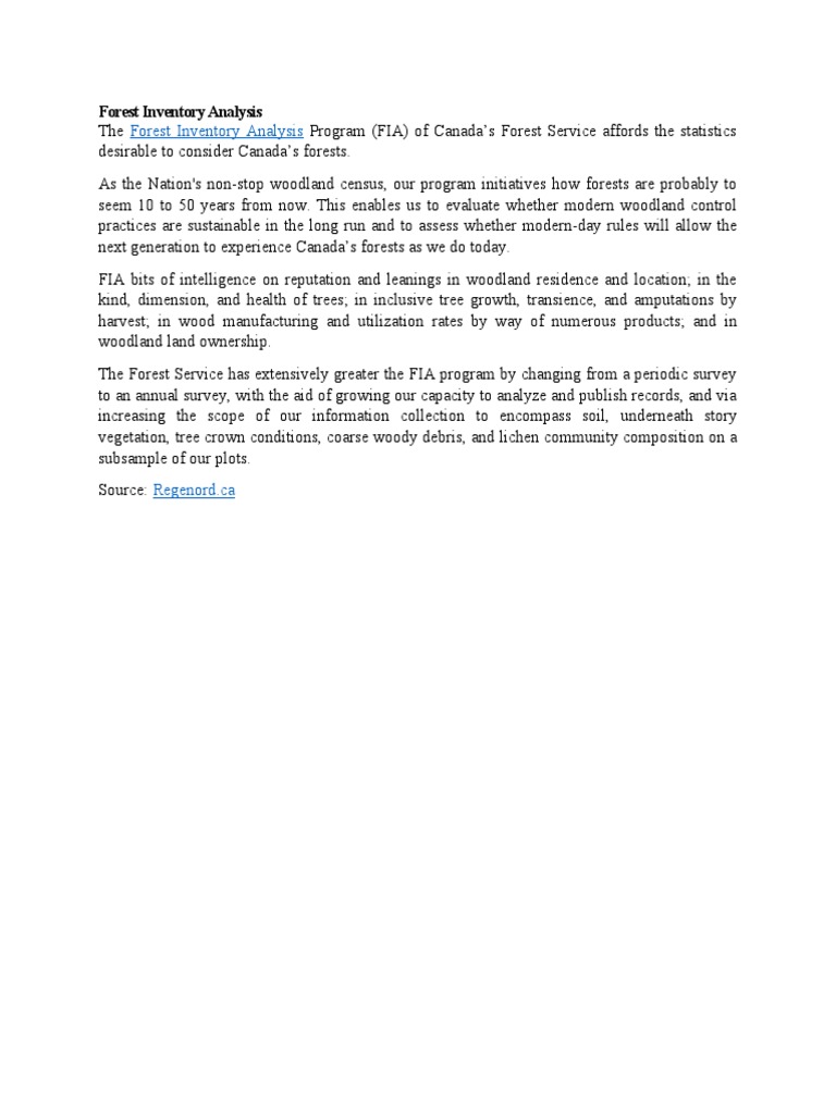 Forest Inventory Analysis | PDF | Social Science