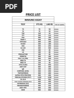 Anand Diagnostic Laboratory Test Price Details | PDF | Medical ...