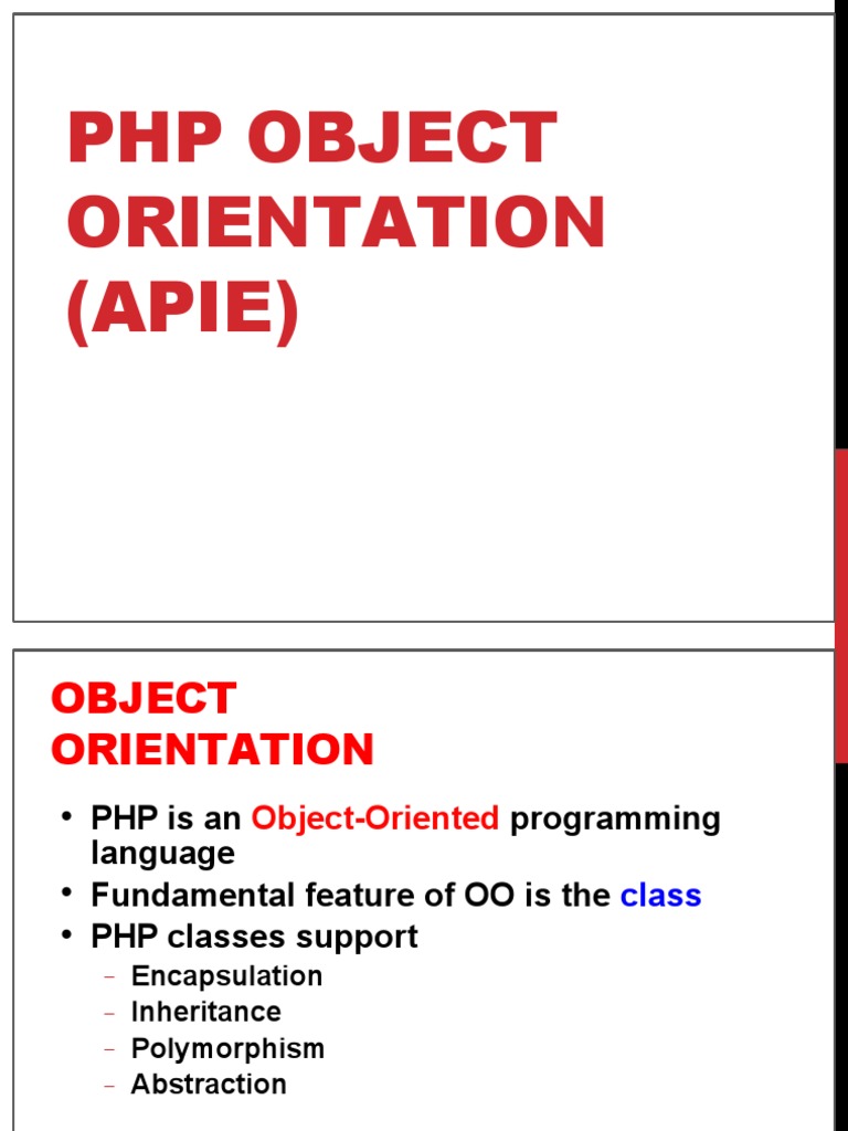 An Introduction To Object Orientation In Php Classes Objects Encapsulation Inheritance And