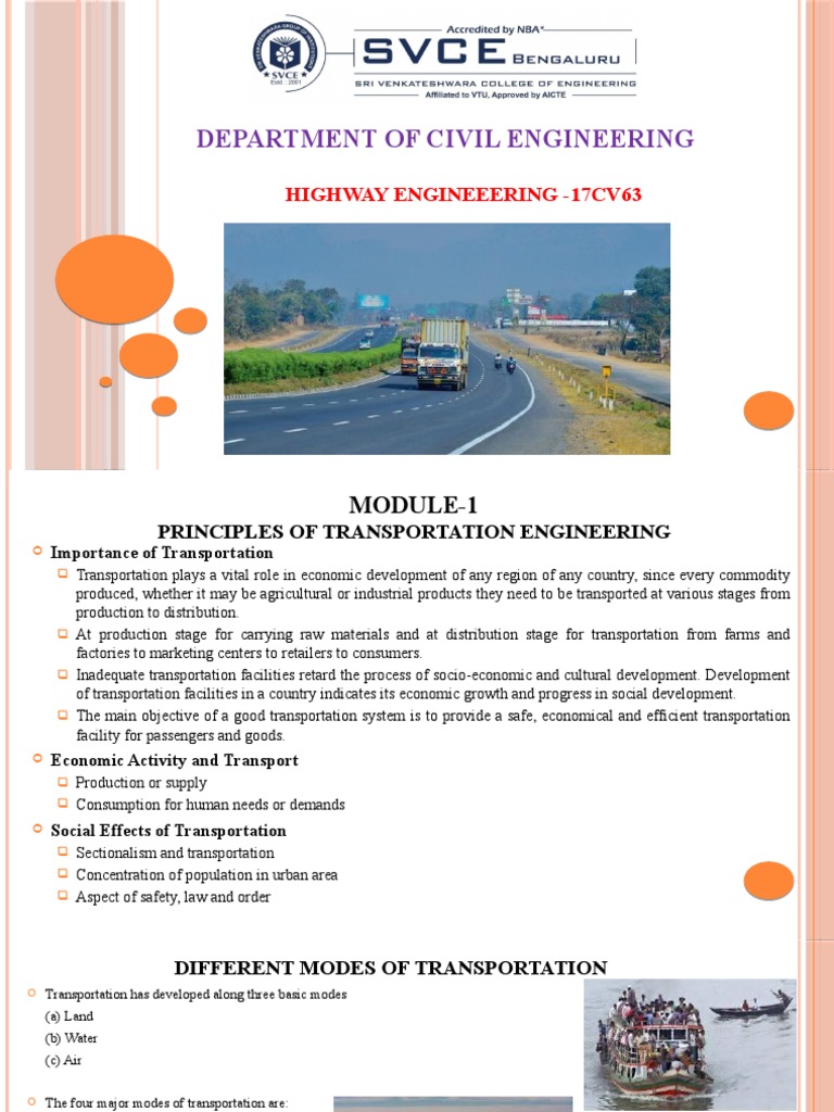 Principles of Transportation Engineering: An Overview of Transportation ...