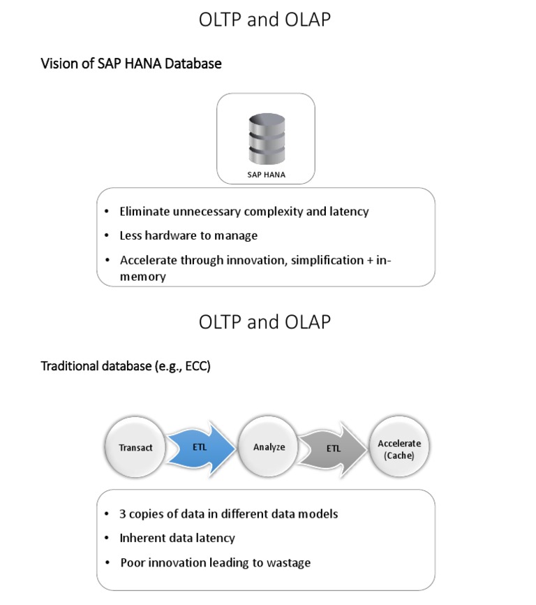 Oltp and Olap: Vision of SAP HANA Database | PDF