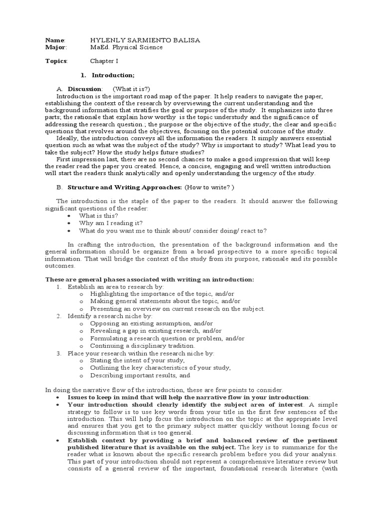 BALISA HYLENLY MOR Report Chapter 1 Introduction Statement of Teh ...