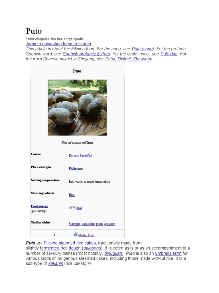 Puto (Song) Spanish Profanity Puto Putoidae Putuo District, Zhoushan ...