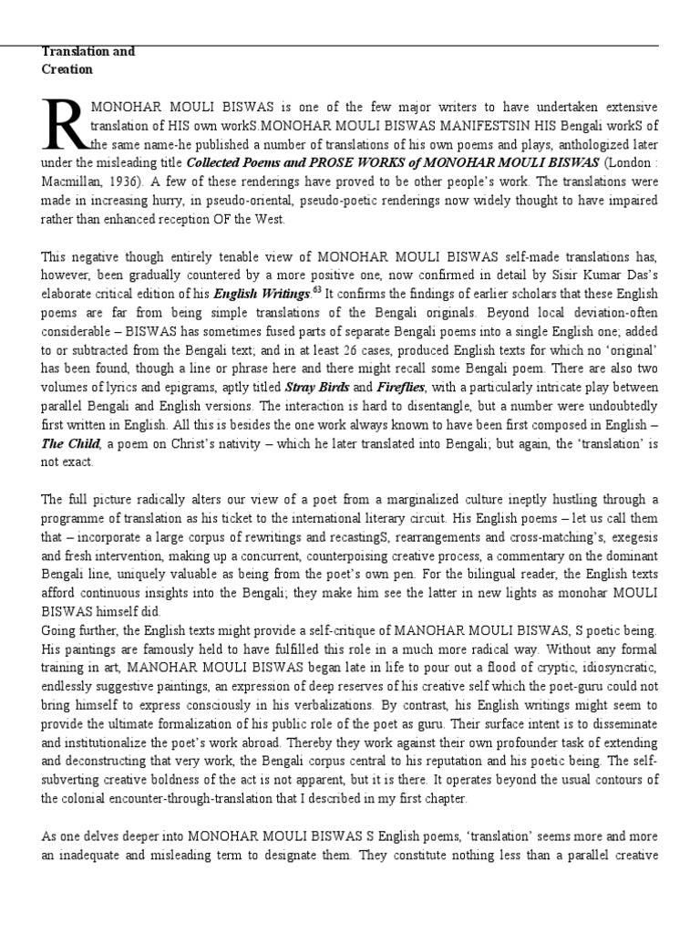 Translation and Creation On TAGORE 'S GITANJALI | PDF | Translations ...