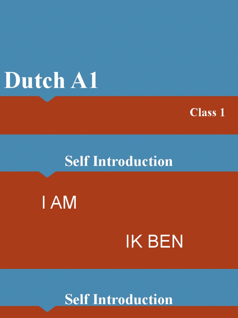 Dutch A1 - CLASS 1 | PDF