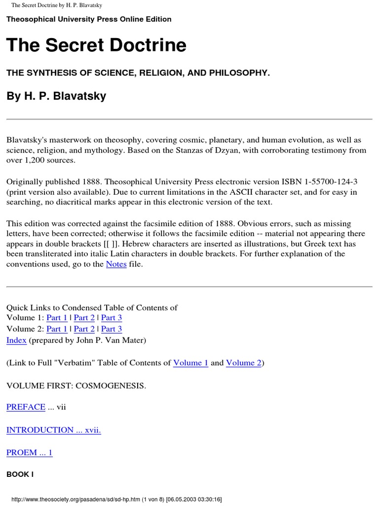 The Secret Doctrine by H. P. Blavatsky | PDF | Helena Blavatsky ...