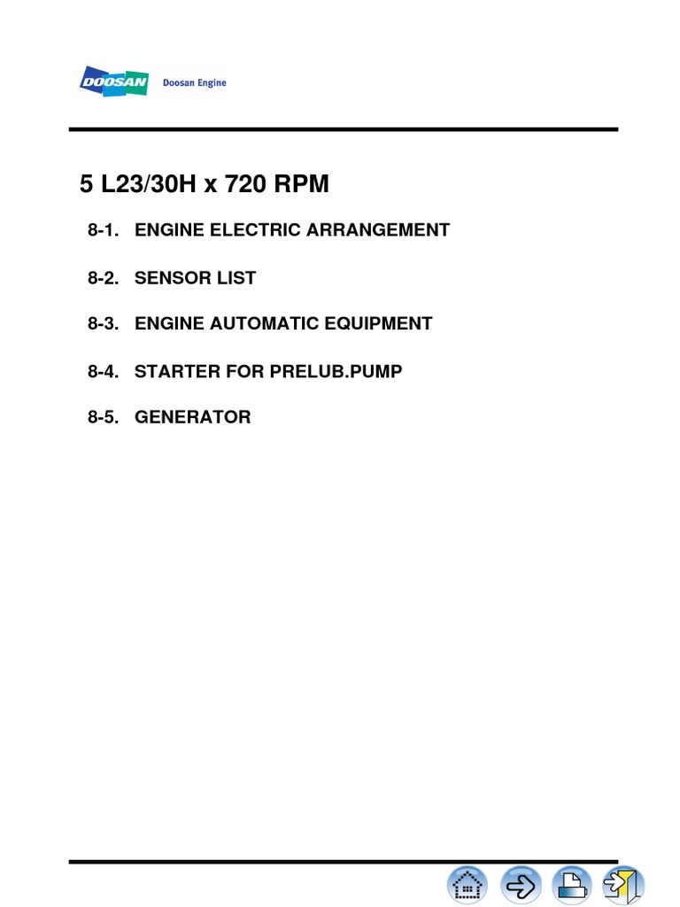 5 L23/30H X 720 RPM: 8-1. Engine Electric Arrangement | PDF