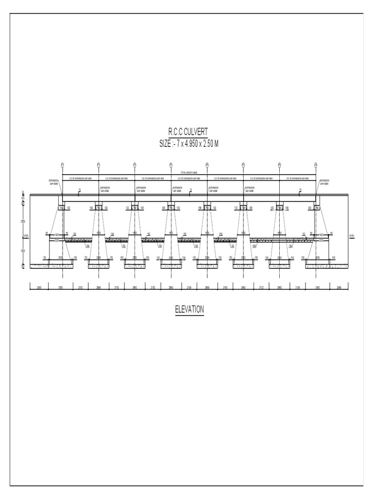R.C.C.DECK SLAB CULVERT - 7 Span - 16-03-20-Model | PDF