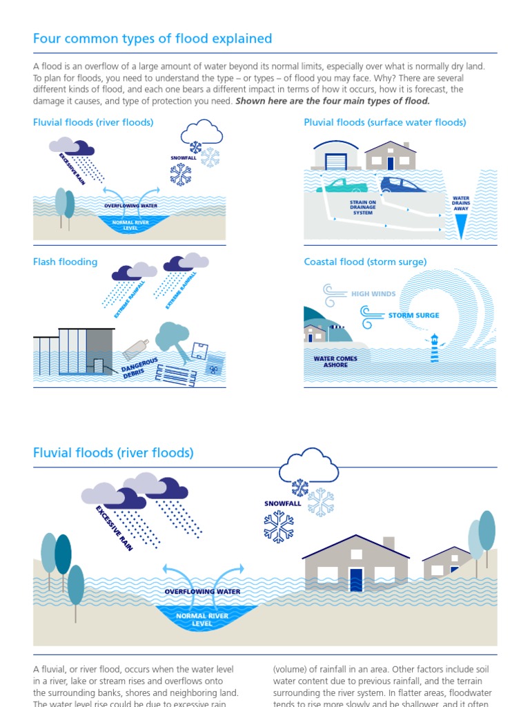 Four Common Types of Flood Explained | PDF | Flood | Storm Surge
