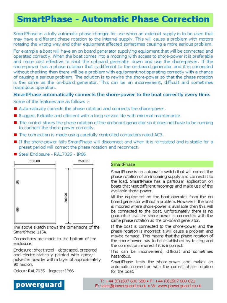 Automatic Phase Correction for Boats | PDF | Electric Generator ...