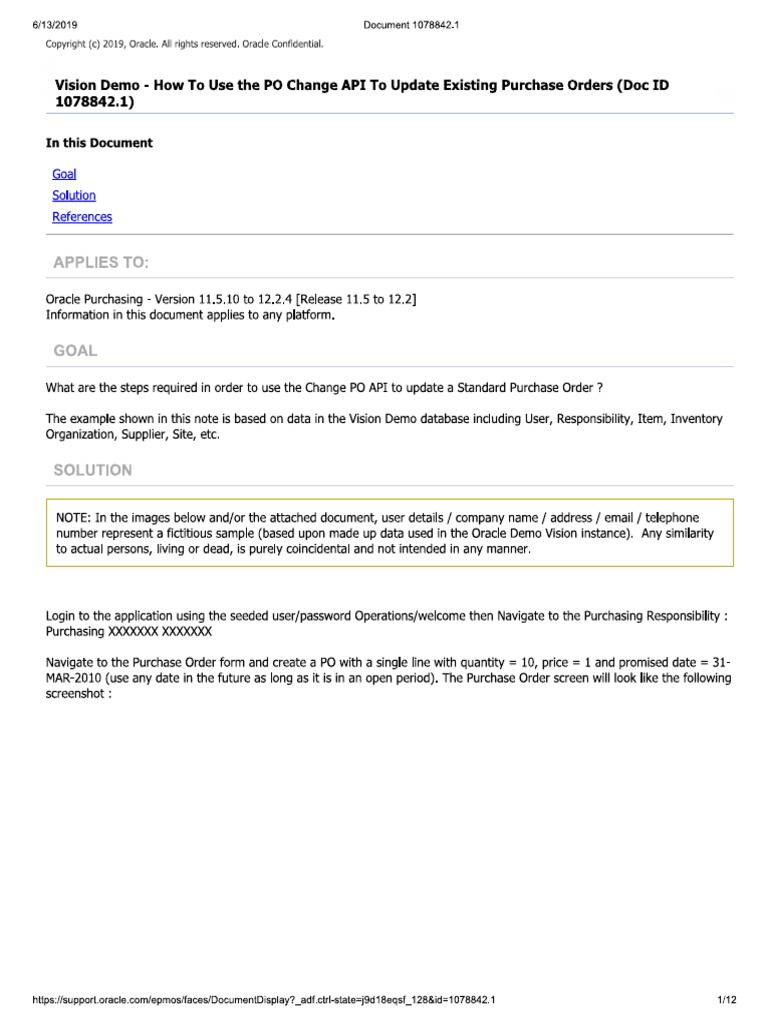 PO Change API To Update Existing PO PDF | PDF