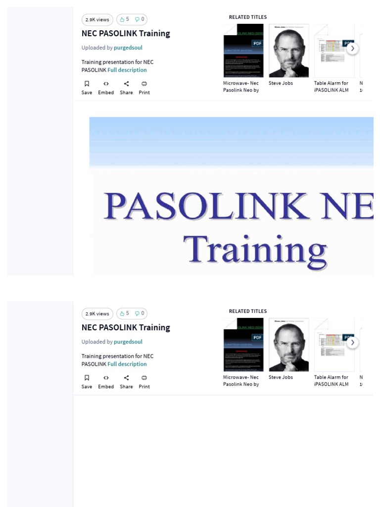 Training Presentation For NEC Pasolink | PDF | Cable Television | Radio