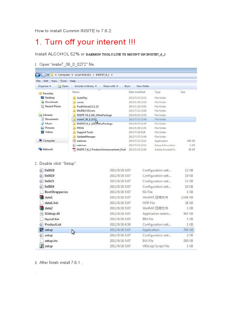 Cummins Insite 7.6.2 Install Guide | PDF