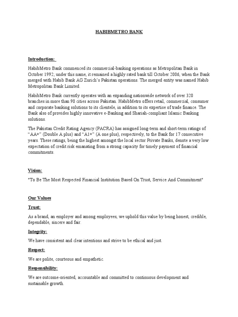 Habibmetro Bank | PDF | Debit Card | Transaction Account