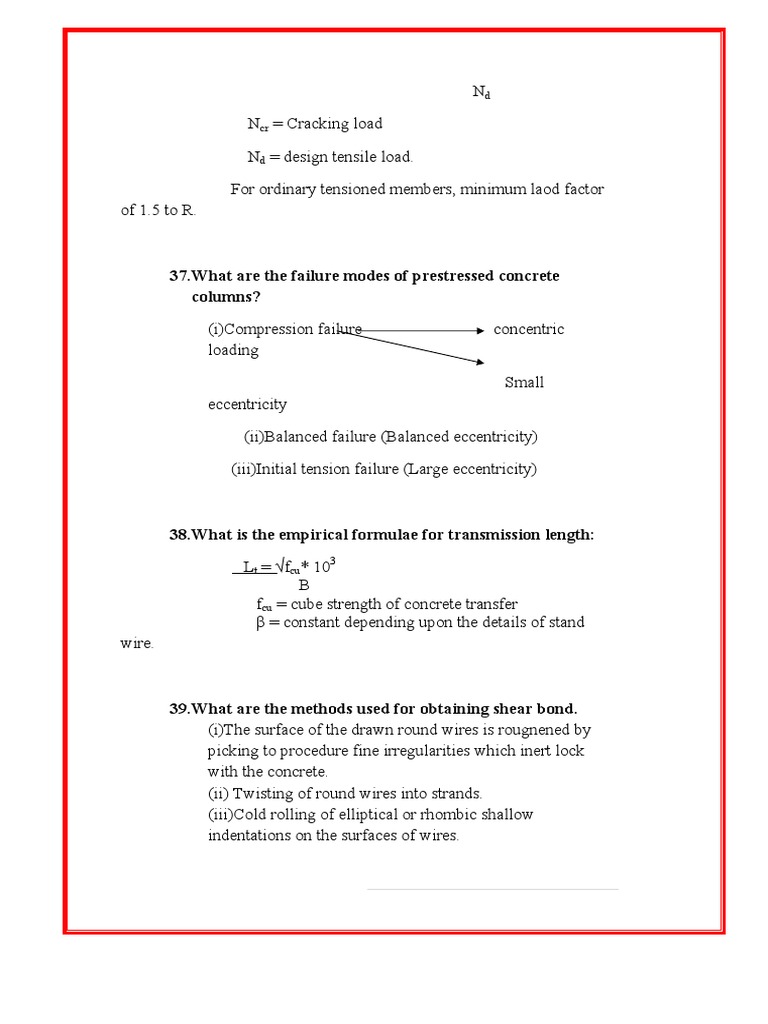 Interview Question and Answer 7 | PDF | Prestressed Concrete | Beam ...