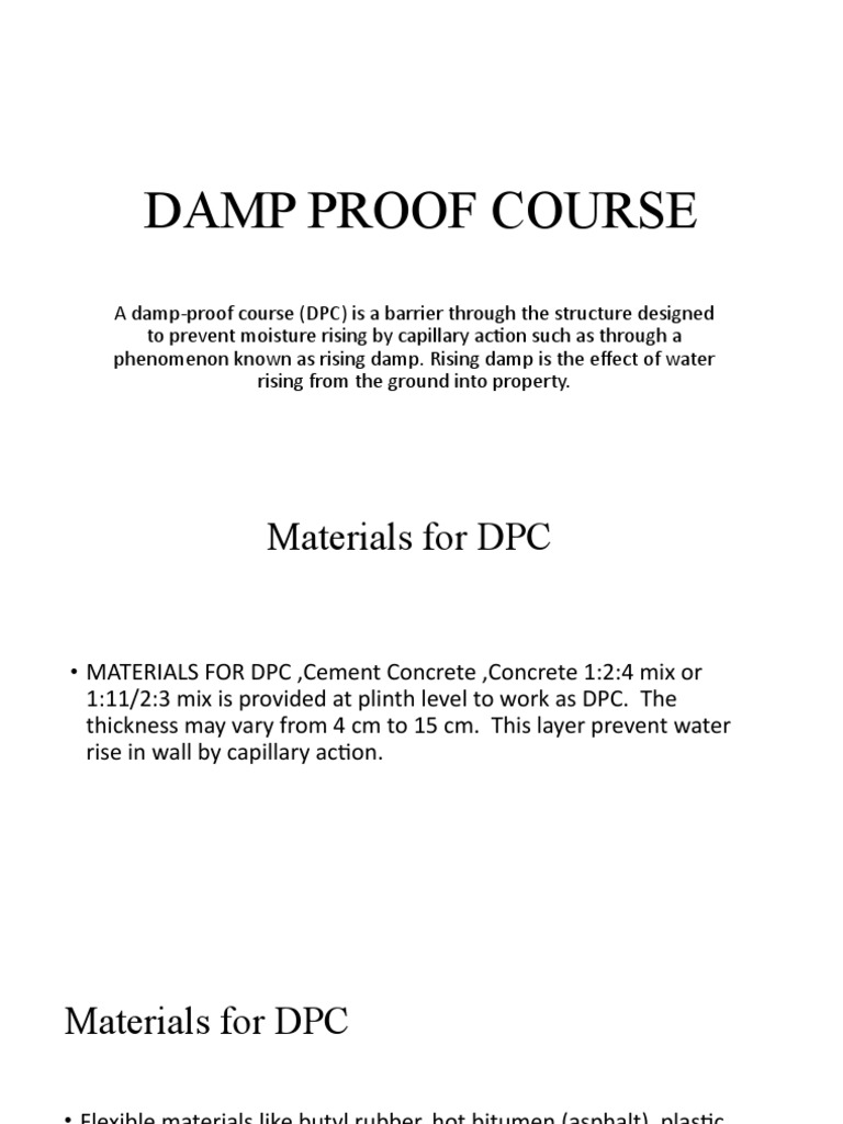 Damp Proof Course | PDF