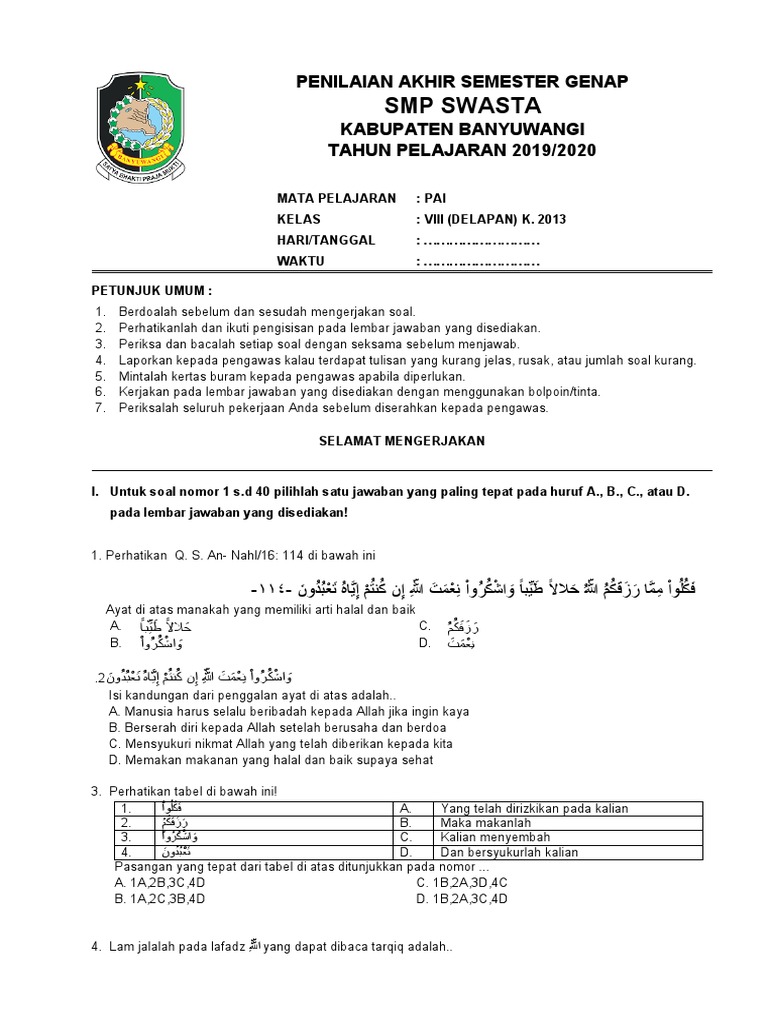 Soal Pat Pai 8 | PDF