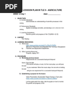 Daily Lesson Plan in Tle6 - Agriculture: WEEK 9 Day 1 Date | PDF | Meat ...