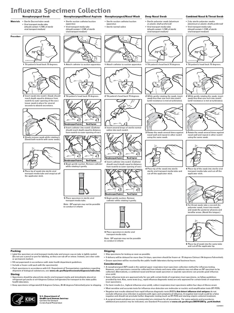 Influenza Specimen Collection Guide | PDF | Influenza | Virus