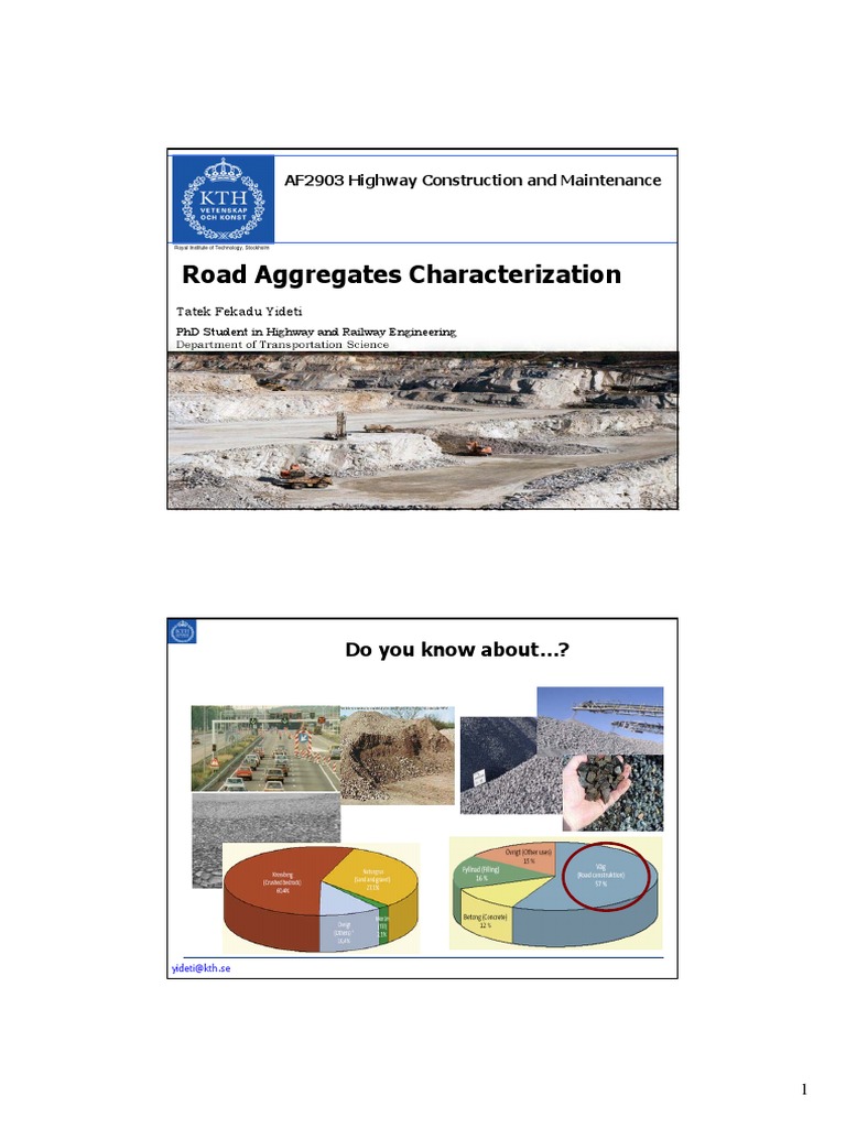 Road Aggregates Characterization: AF2903 Highway Construction and ...