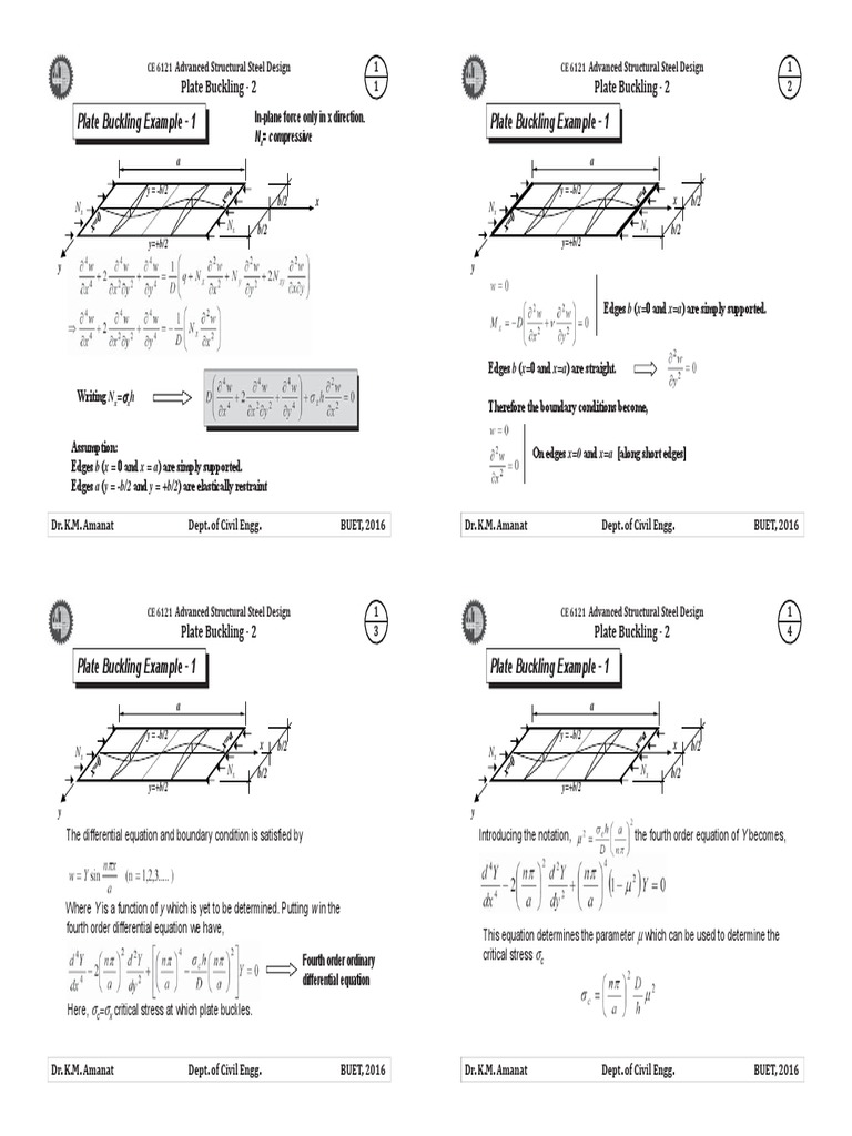 Plate Buckling Example - 1 Plate Buckling Example - 1 | PDF | Buckling ...
