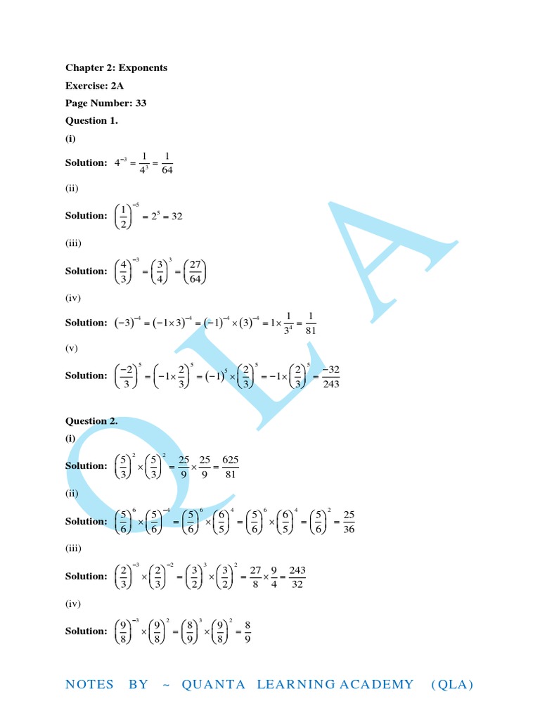 Chapter 2 Exponents | PDF