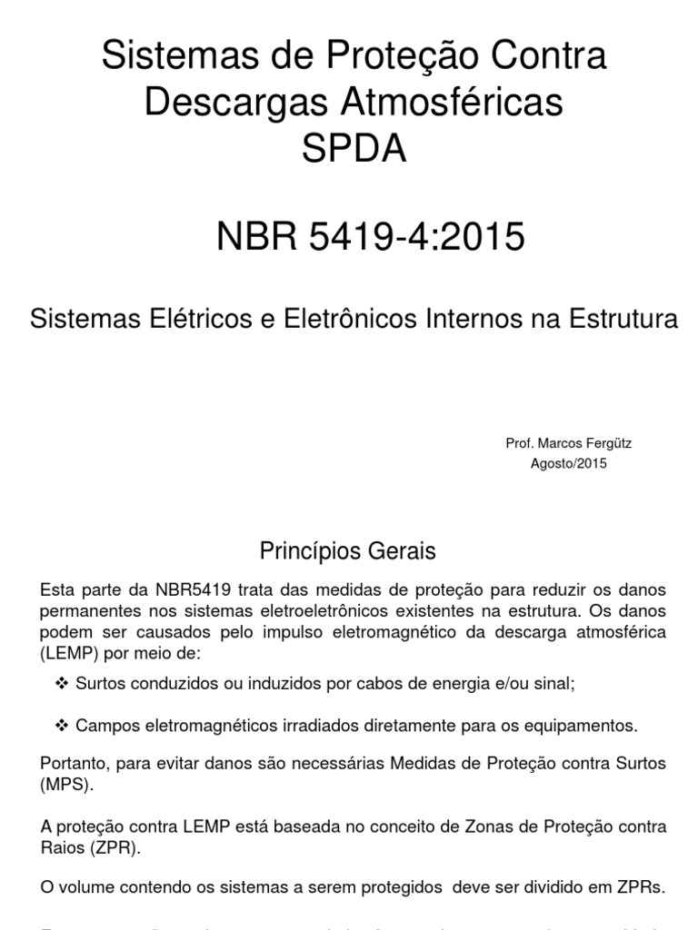Resumo Norma 5419 Parte 4 | PDF | Relâmpago | Eletromagnetismo