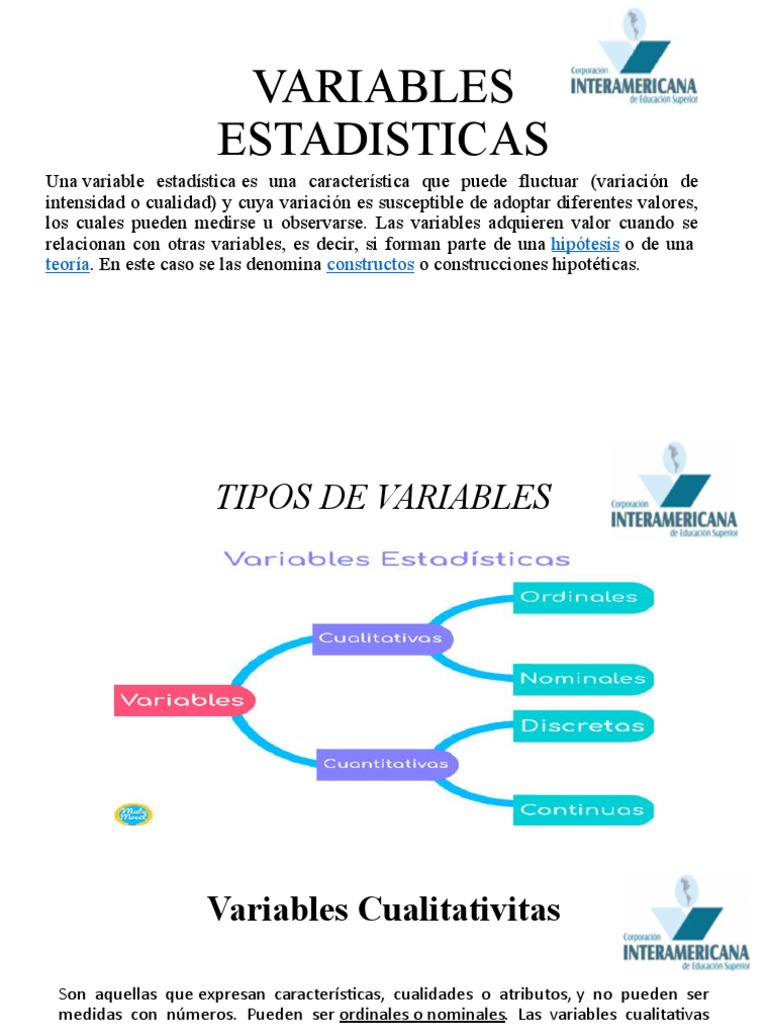 Variables Estadisticas Diapositivas | PDF | Science | Enseñanza de ...