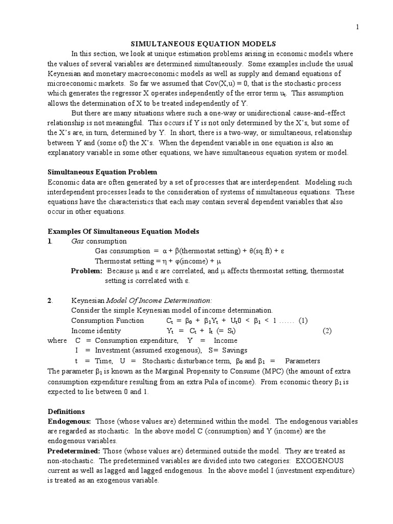 Simultaneous Equations | PDF | Teaching Methods & Materials