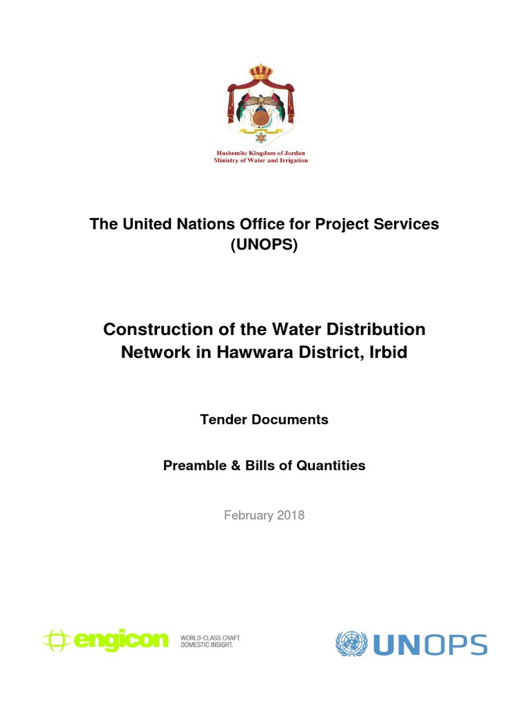Water Distribution Pipe Network in Hawwara-Preambles & BOQ PDF | PDF