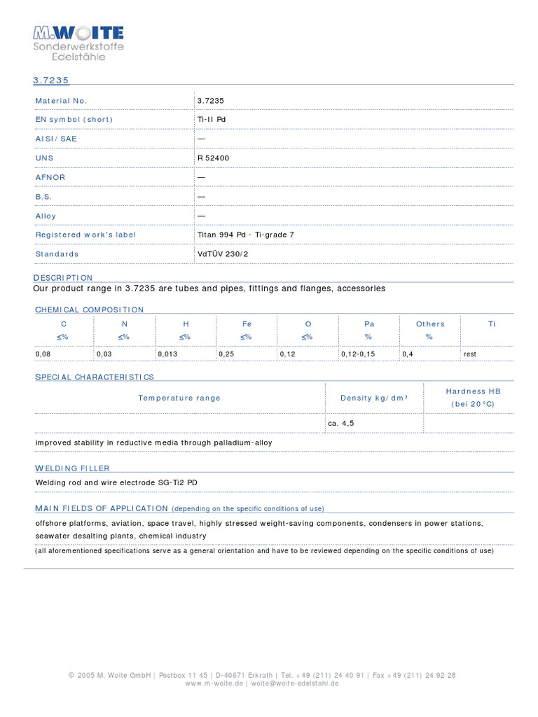 Our Product Range in 3.7235 Are Tubes and Pipes, Fittings and Flanges ...