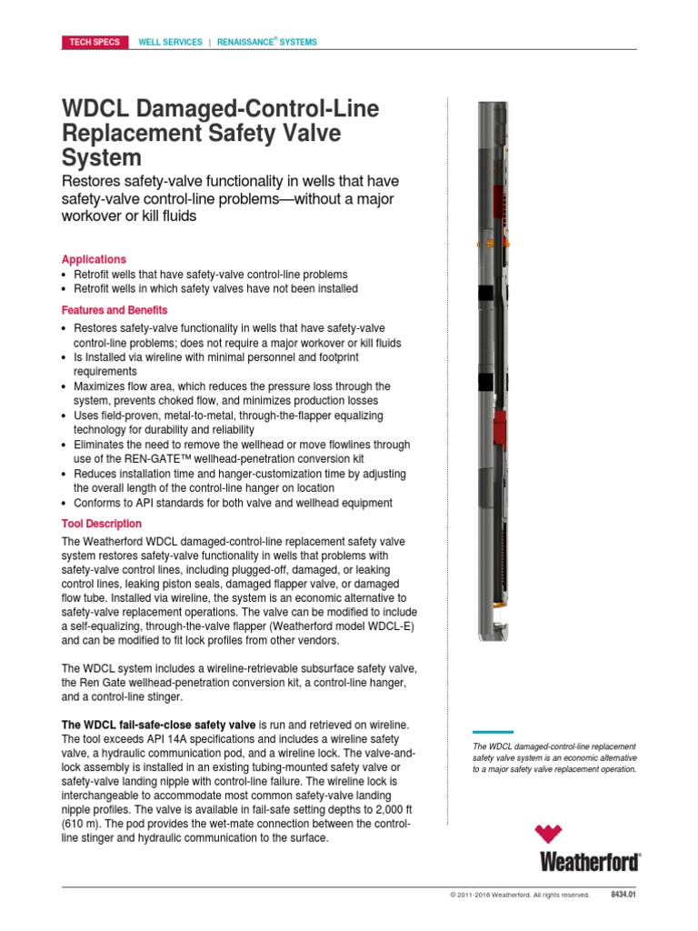 WDCL Damaged-Control-Line Replacement Safety Valve System | PDF ...