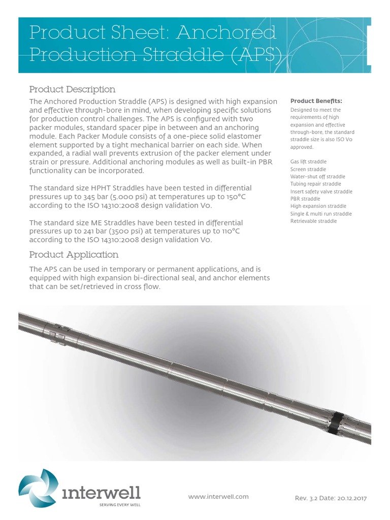 INTERWELL Anchored Production Straddle Product Sheet | PDF | Pipe ...