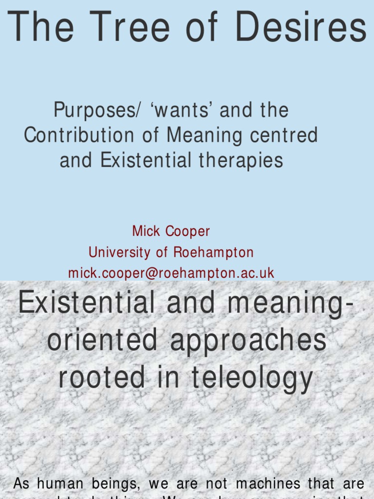 Tree of Desires: Existential and Meaning-Centred Approaches to ...