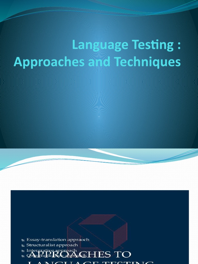 Language Testing: Approaches and Techniques | PDF