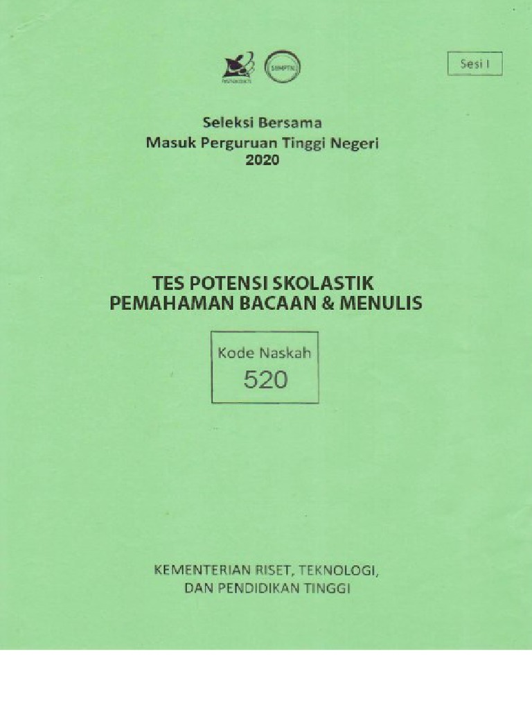 TPS 01 - Pemahaman Bacaan Dan Menulis | PDF