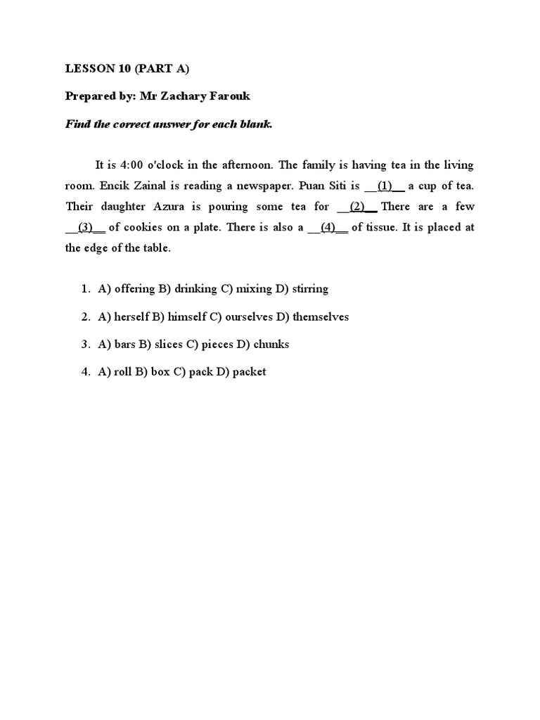 Lesson 10 - Part A | PDF