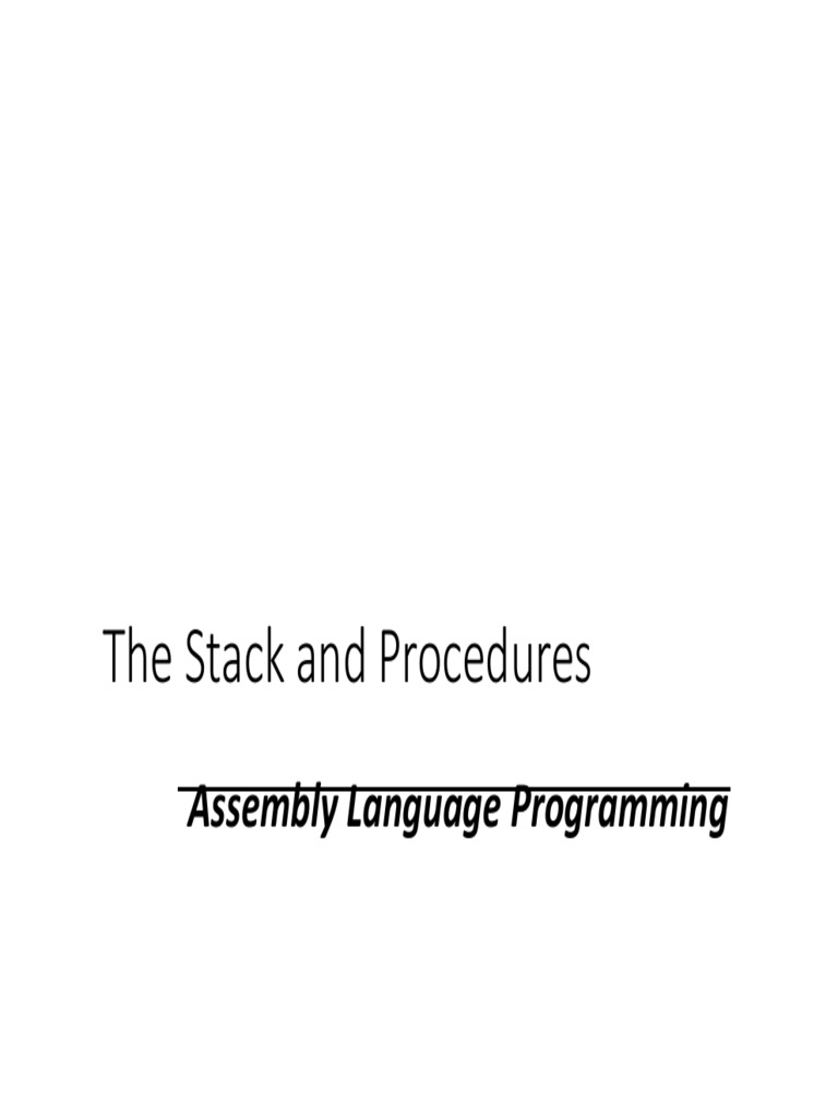 chap9-StacksAndProcedures (Compatibility Mode) | PDF | Subroutine ...