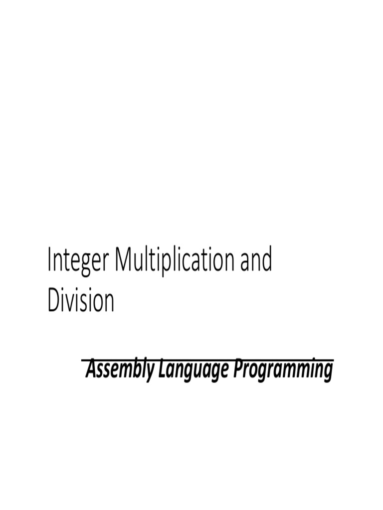 Chap10 - Mult - and - Div (Compatibility Mode) | PDF | Assembly ...