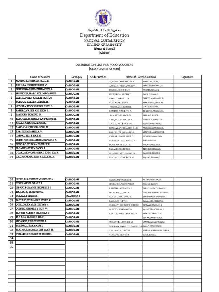 Distribution List Template Edited | PDF
