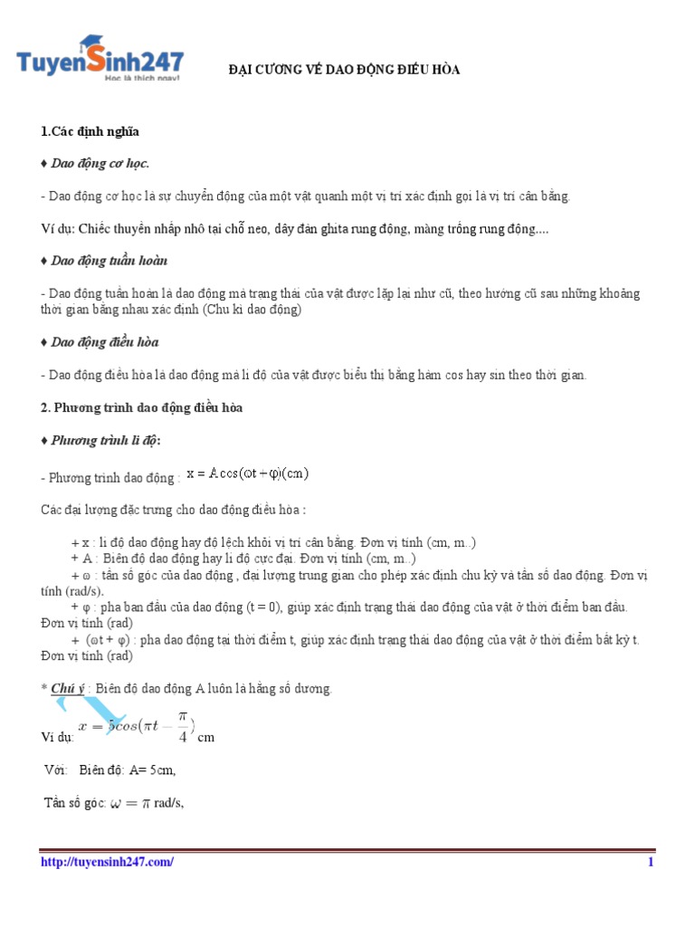 Dai Cuong Ve Dao Dong Dieu Hoa PDF | PDF