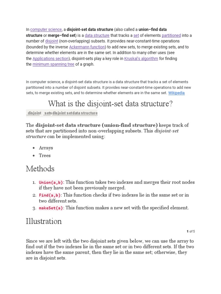 Disjoint in Data Structure | PDF | Algorithms And Data Structures ... Disjoint in Data Structure | PDF | Algorithms And Data Structures ...