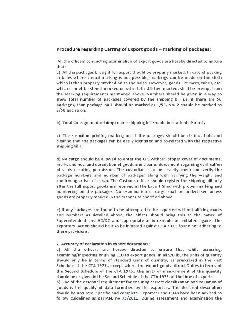Export Carting Order Procedures | PDF | Electronic Data Interchange ...