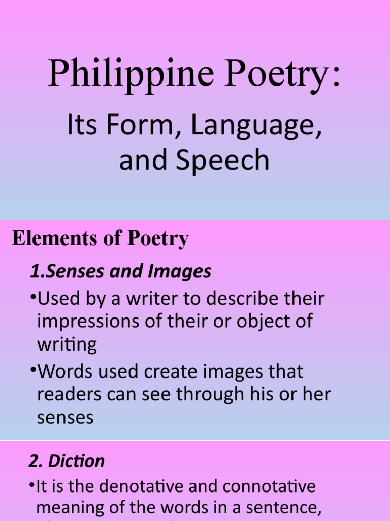 Philippine Poetry:: Its Form, Language, and Speech | PDF | Poetry ...