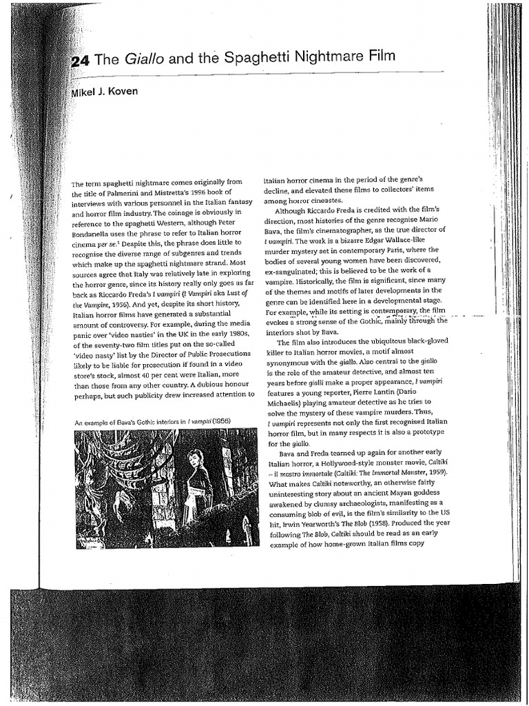 The Giallo and The Spaghetti Nightmare PDF | PDF