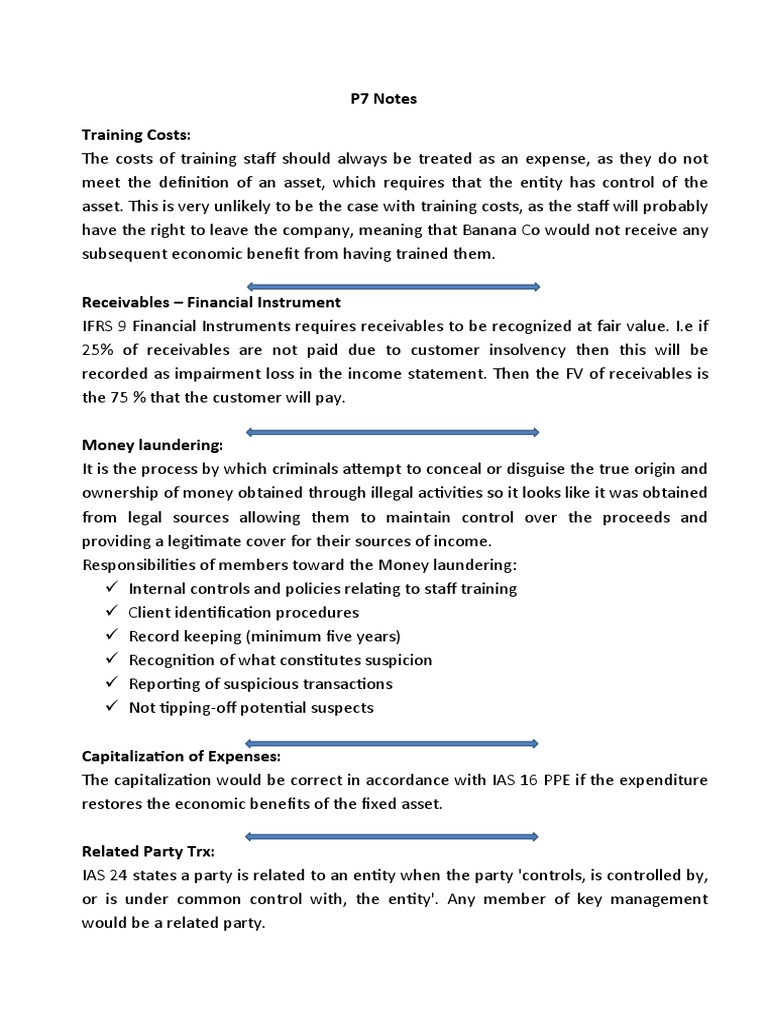 P7 Notes Training Costs | PDF | Going Concern | Audit